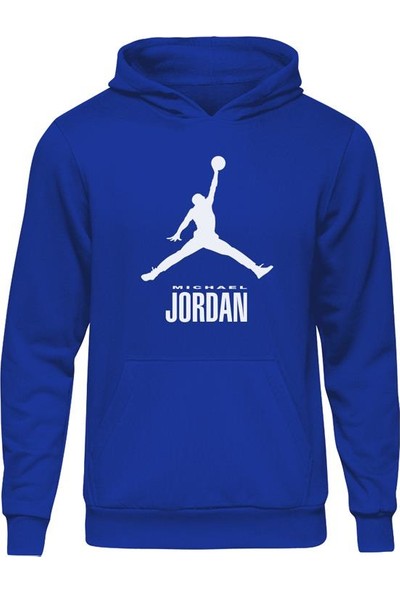 Casual Nba Jordan Mavi Kapüşonlu Hoodie