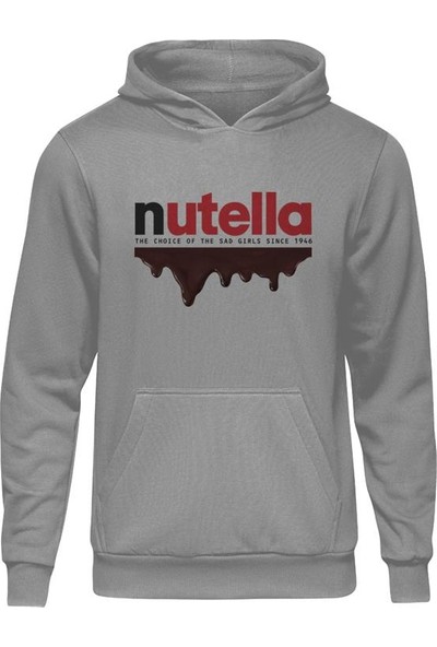 Casual Nutella Gri Kapüşonlu Hoodie