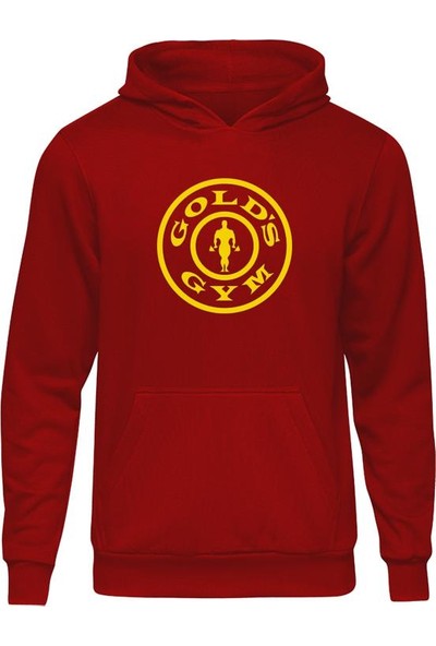 Casual Golds Gym Logo Kırmızı Kapüşonlu Hoodie Casual Golds Gym Logo Kırmızı Kapüşonlu Hoodie