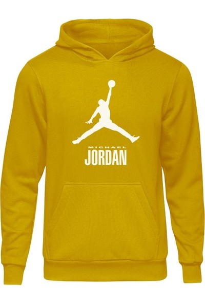 Casual Nba Jordan Sarı Kapüşonlu Hoodie