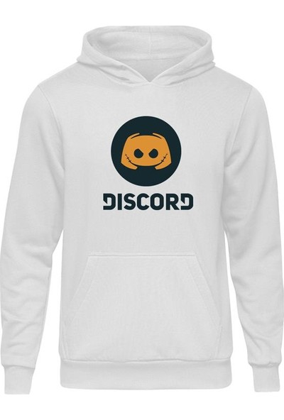 Fandomya Casual Discord Beyaz Kapüşonlu Hoodie