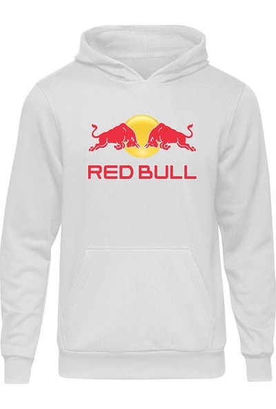 Casual Red Bull Logo Beyaz Kapüşonlu Hoodie Casual Red Bull Logo Beyaz Kapüşonlu Hoodie