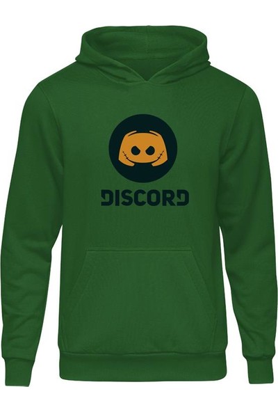 Casual Discord Yeşil Kapüşonlu Hoodie