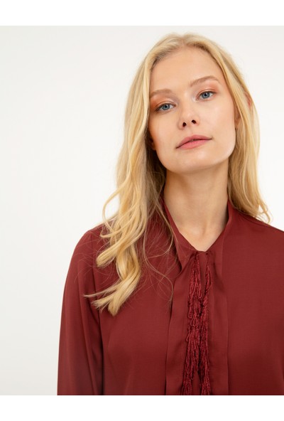 Pierre Cardin Kadın Bordo Dokuma Gömlek 50216675-VR014 Pierre Cardin Kadın Bordo Dokuma Gömlek 50216675-VR014