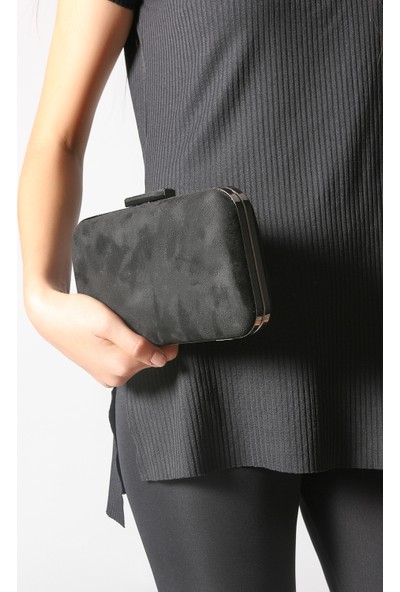 Rovigo Plus Siyah Suet Kadın Çanta