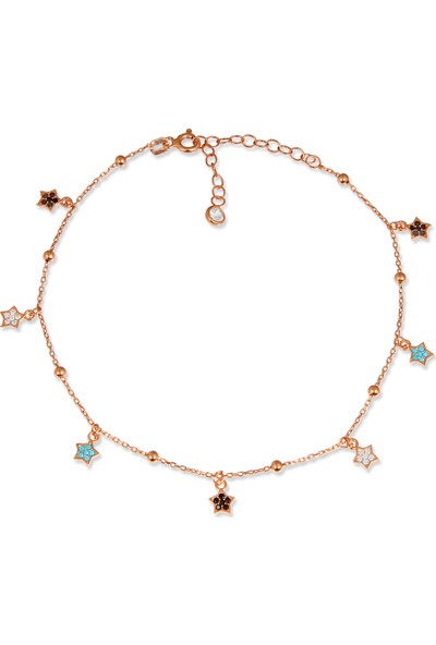 Argentum Concept Zirkon Taşlı Yıldızlı Gümüş Halhal