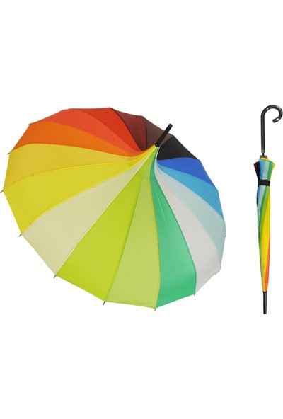 Transformacion Gökkuşağı Desenli Şemsiye