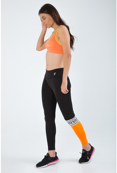 Speedlife Kadın Tayt Gait Siyah Oranj