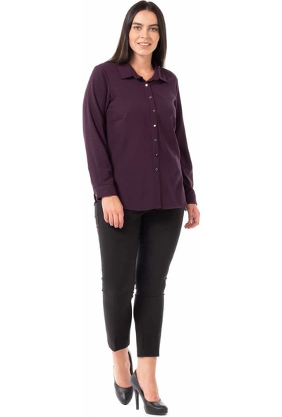 Hanezza Kadın Klasik Patlı Gömlek