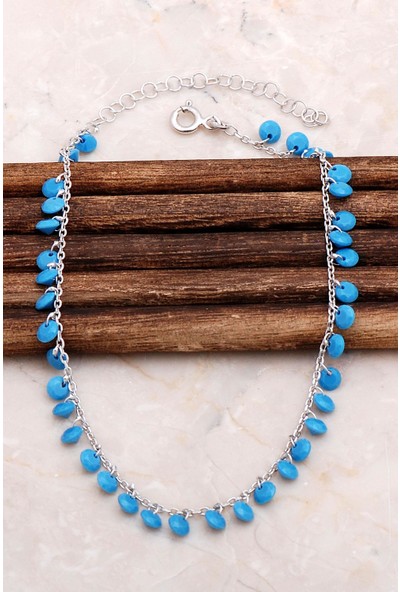 Sümer Telkari Turkuaz Taşlı Gümüş Halhal 229 Sümer Telkari Turkuaz Taşlı Gümüş Halhal 229