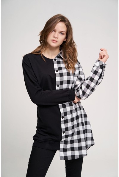 Mizalle Youth Kadın Tasarım Sweatshirt Gömlek