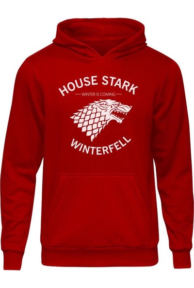 Fandomya Game Of Thrones House Stark Kırmızı Kapşonlu Hoodie Fandomya Game Of Thrones House Stark Kırmızı Kapşonlu Hoodie