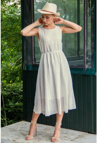 Morpile Kadın Örme Sıfır Kol Astarlı Elbise Morpile Kadın Örme Sıfır Kol Astarlı Elbise