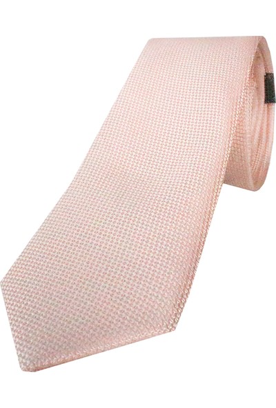 Varetta Dar Kesim Kuşgözü Desen Somon Rengi Kravat