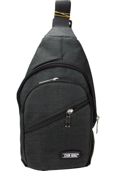 Cihan Erkek Çapraz Çanta Keten Kumaş Siyah