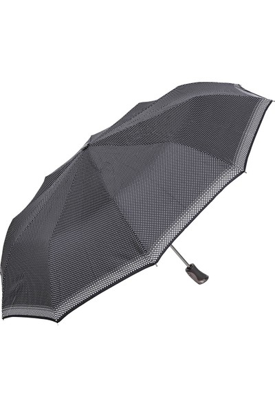 Snotline Kadın Şemsiye Mini Beyaz Puantiyeli Siyah 225L