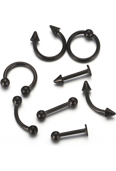 Chavin Siyah Bayan Erkek Çelik Kaş Burun Kulak Çene Piercing Ec83Sy Chavin Siyah Bayan Erkek Çelik Kaş Burun Kulak Çene Piercing Ec83Sy