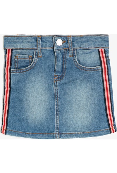 Koton Kız Çocuk Biye Detaylı Jean Etek