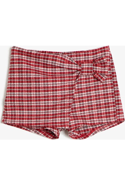 Koton Kız Bebek Kareli Şort Etek