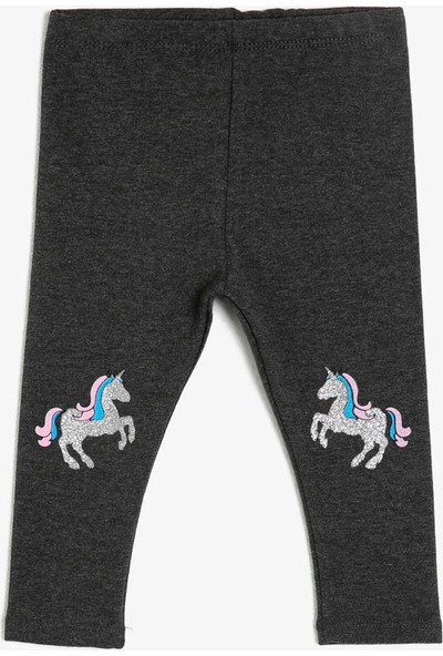 Koton Kız Bebek Unicorn Baskılı Tayt