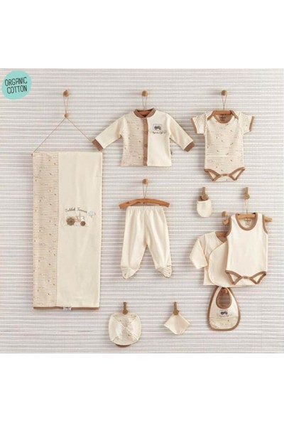 Bebbek Traktör Desenli Organik 10'lu Hastane Çıkışı 19-050