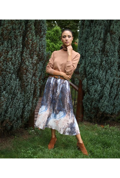 Habb Kadın Sulu Bya Desenli Etek