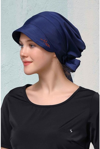 İmzalı Lacivert Vizör Deniz Bonesi