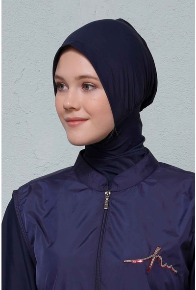 Lacivert Tesettür Yüzücü Bone