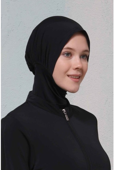 Siyah Tesettür Yüzücü Bone