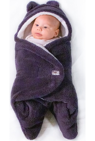 Owli Bebek Kışlık Dış Kundak Battaniye 0-6 Ay Mor