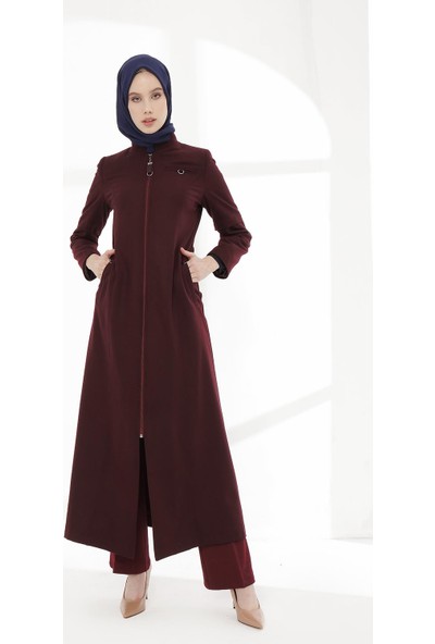 Sitare Önü Fileto Cepli Kadın Manto 20K714 Sitare Önü Fileto Cepli Kadın Manto 20K714