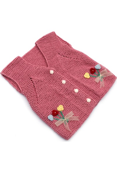 Egiş Baby Bebek Giyim - El Örgüsü Yelek Kız Bebek Kıyafeti