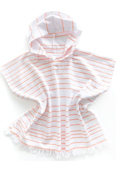 English Home Summer Stripe Peştamal Çocuk Panço 5-6 Yaş Turuncu