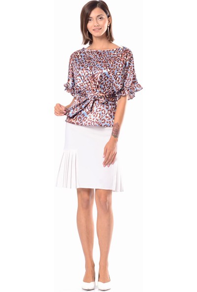 İroni Fırfırlı Siyah Şifon Etek