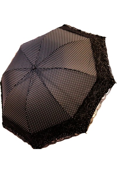 Puantiyeli Siyah Şemsiye