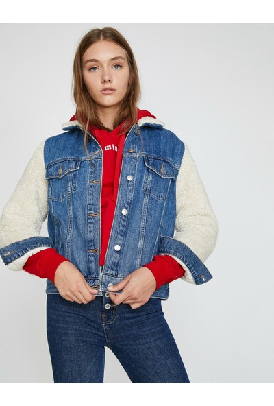Koton Kadın Yakası ve Kolları Suni Kürklü Jean Mont Koton Kadın Yakası ve Kolları Suni Kürklü Jean Mont