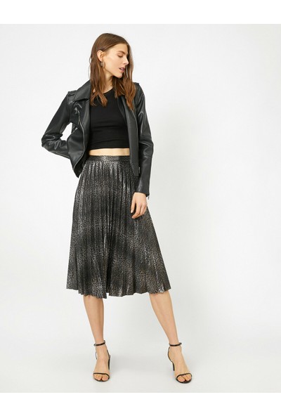 Koton Kadın Leopar Desenli Etek