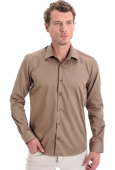 Morven Ağrive Slimfit Gömlek Kremrengi Morven Ağrive Slimfit Gömlek Kremrengi