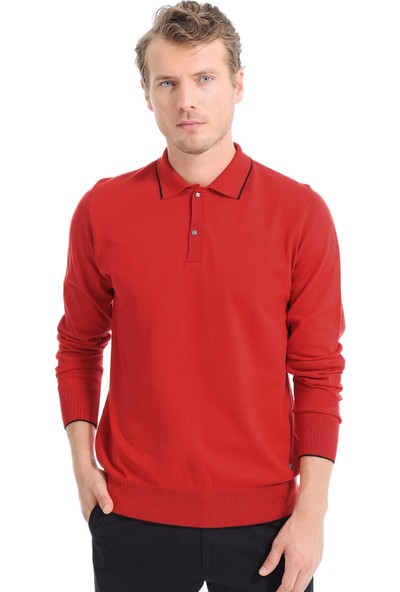 Morven Basic Polo Yaka Triko Kırmızı