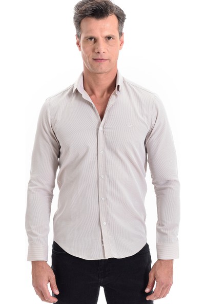 Morven Jakarlı Extra Slimfit Gömlek Kremrengi Morven Jakarlı Extra Slimfit Gömlek Kremrengi