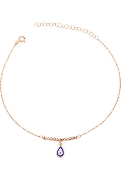 Harem Altın Toplu Nazar Boncuklu Gümüş Halhal - Gms831