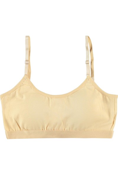 Ots Genç Kız Pedli Alıştırma Sütyen Badi 8-14 Yaş Bej