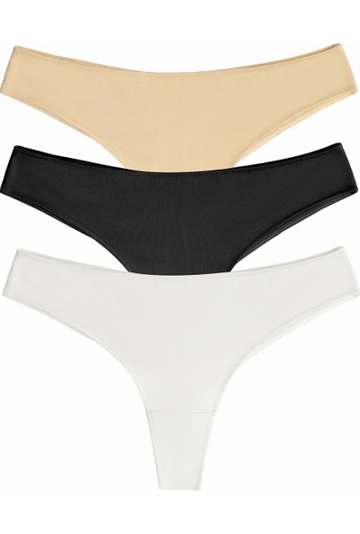 Suwen 3P Basic Yüksek Bel Koton Brezilian Slip - Siyah/Beyaz/Ten Rengi Suwen 3P Basic Yüksek Bel Koton Brezilian Slip - Siyah/Beyaz/Ten Rengi