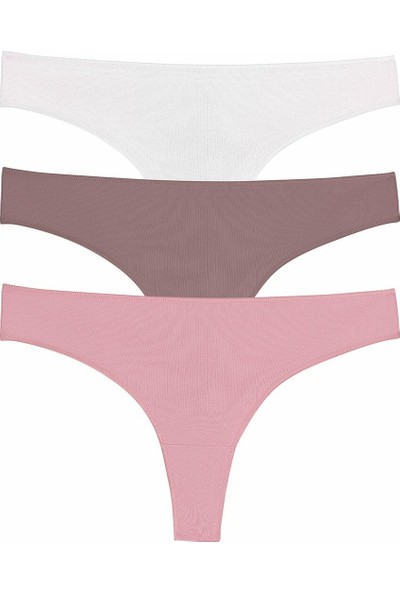 Suwen 3P Basic Yüksek Bel Koton Brezilian Slip - Ekru/Vizon/Pembe Suwen 3P Basic Yüksek Bel Koton Brezilian Slip - Ekru/Vizon/Pembe