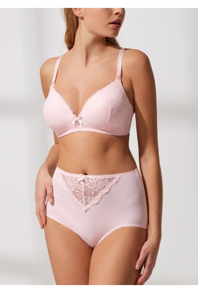 Suwen Lacy Büyük Beden Dantelli Külot - Pembe Suwen Lacy Büyük Beden Dantelli Külot - Pembe