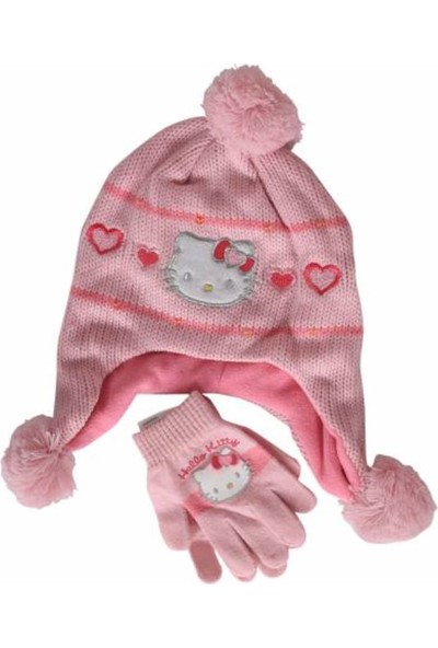 Hello Kitty Lisanslı Açık Pembe Bere - Eldiven Takımı (3-6 Yaş) Hello Kitty Lisanslı Açık Pembe Bere - Eldiven Takımı (3-6 Yaş)