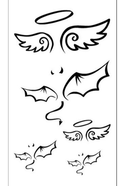 Petek Aksesuar Melek Kanadı Geçici Dövme Tattoo