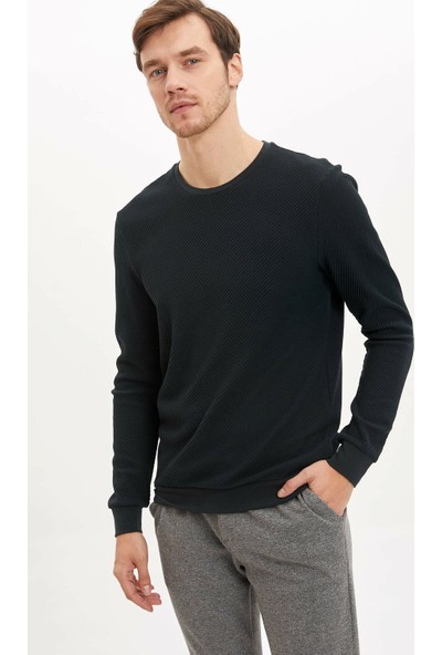 DeFacto Slim Fit Bisiklet Yaka Cepsiz Pamuklu Uzun Kollu Sweatshirt N2637AZ19WN DeFacto Slim Fit Bisiklet Yaka Cepsiz Pamuklu Uzun Kollu Sweatshirt N2637AZ19WN