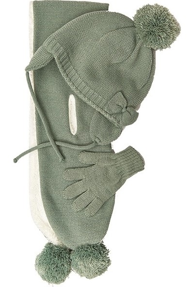 Fonem Kız Çocuk Belina 3'lü Set AtkıBere Eldiven Fo 5122 Yeşil