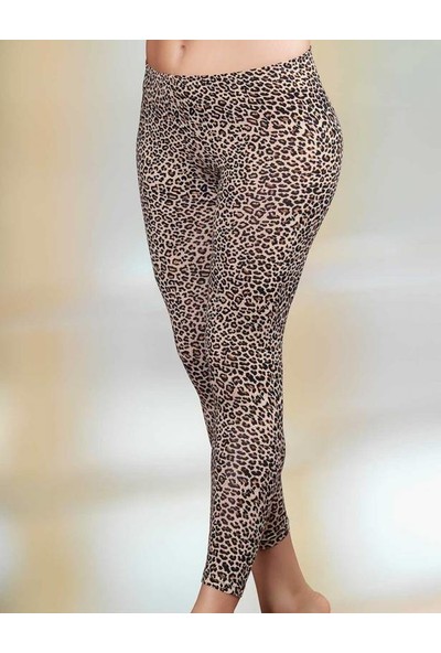Şahinler Leopar Desenli Tam Boy Esnek Tayt MB301